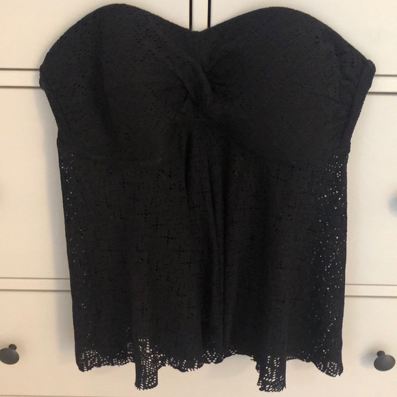 Merona | Swim | Flowy Black Mesh Tankini Top | Poshmark